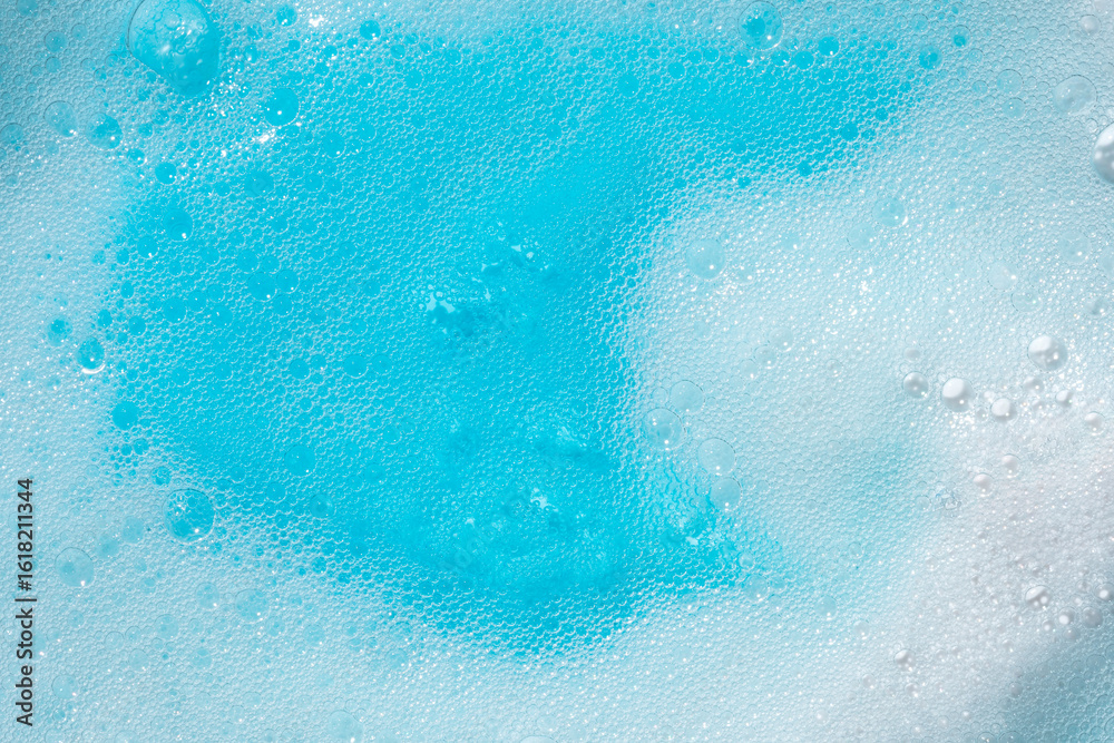 Blue foam texture close-up with bubbles Stock Photo | Adobe Stock