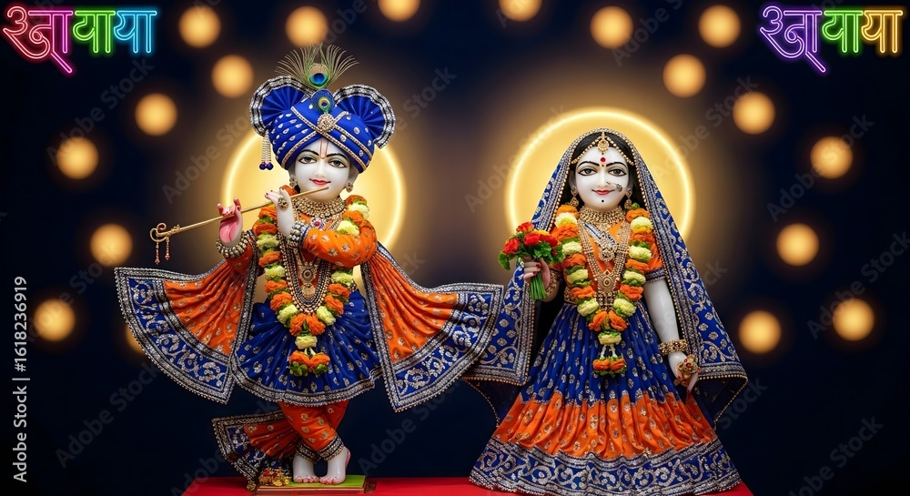 Beautiful radha krishna image for hindu devotees and spiritual seekers ...