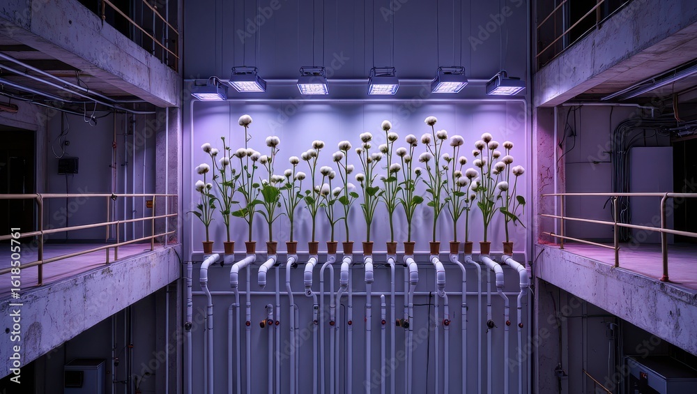 Plants growing in an indoor vertical farming laboratory Stock Photo ...
