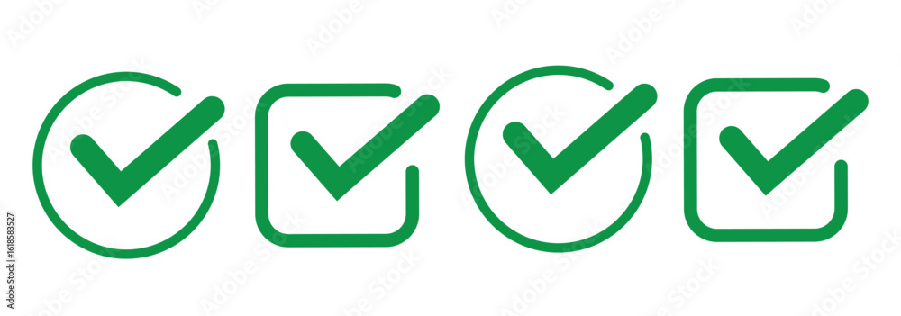 checkmark icon color editable on white background Stock Vector | Adobe ...