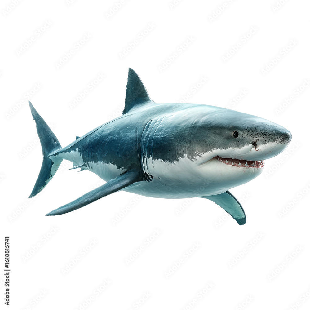 Great white shark isolated on transparent background Stock Photo ...