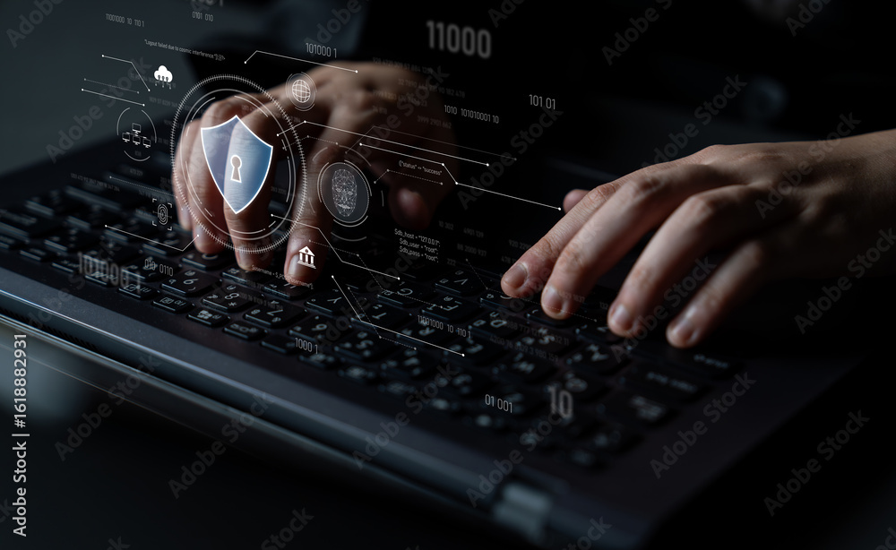 Cyber security interface with biometric and AI-powered protection ...