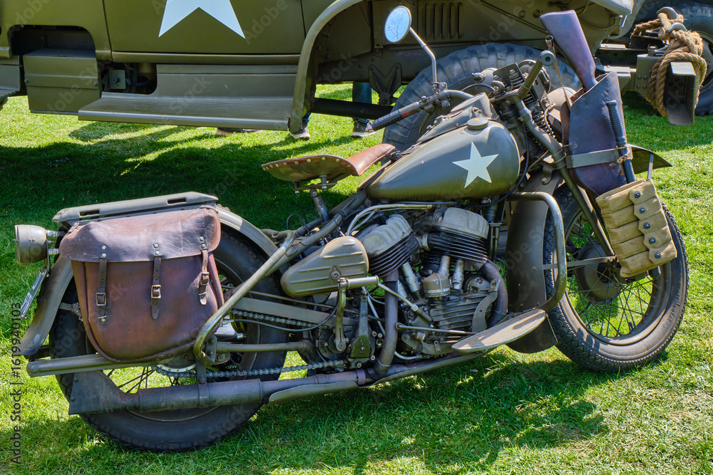 Harley-Davidson Liberator WLA motorcycle at WWII liberation ...