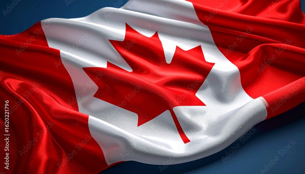 Canadian Flag: A vibrant shot showcasing the iconic Canadian flag, its ...