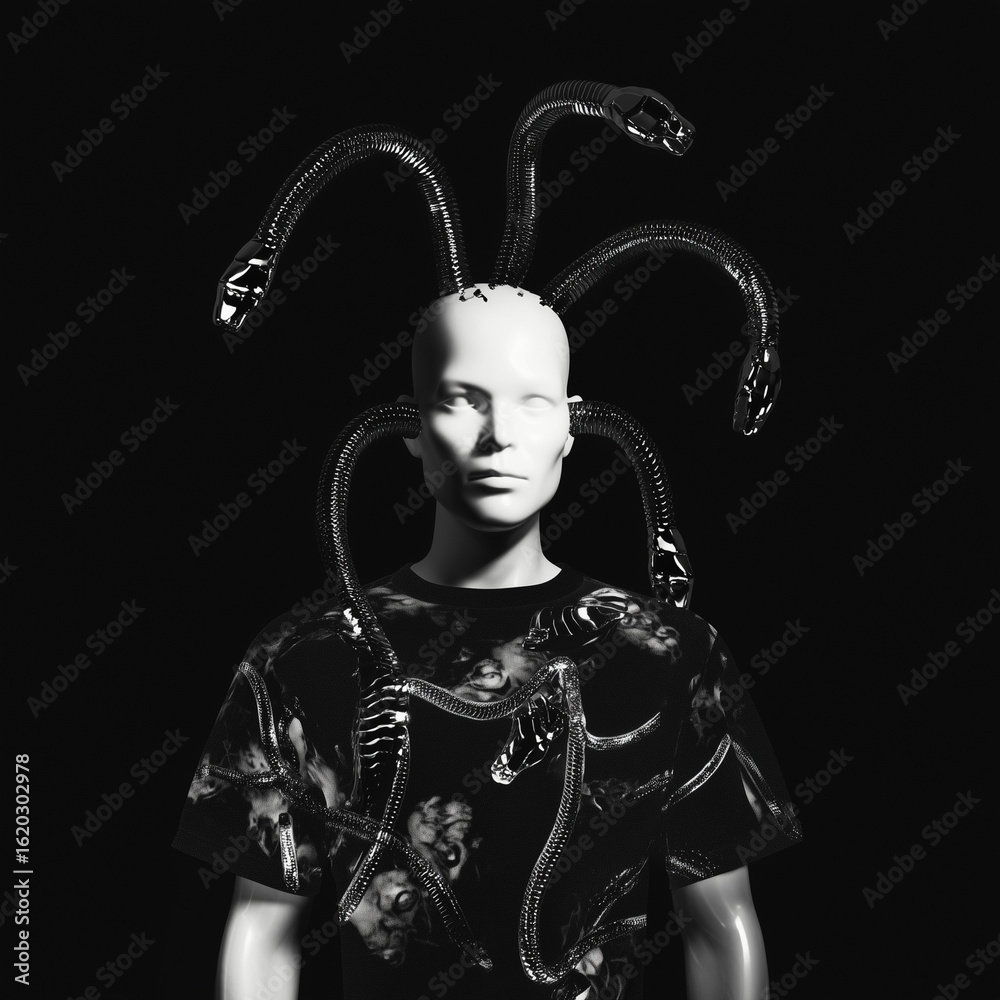 Stock-Foto „Cyberpunk art series of humanoid figures with robotic ...