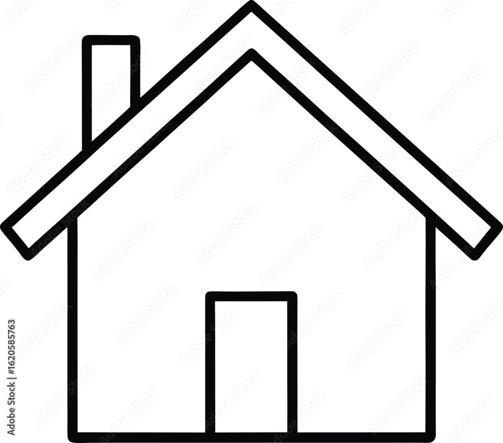 house icon outline vector illustration on transparent background Stock ...