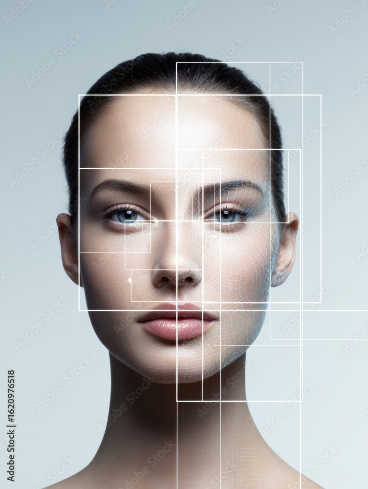 Deconstructed Facial Zones Displayed With a Clean Grid Design for a ...