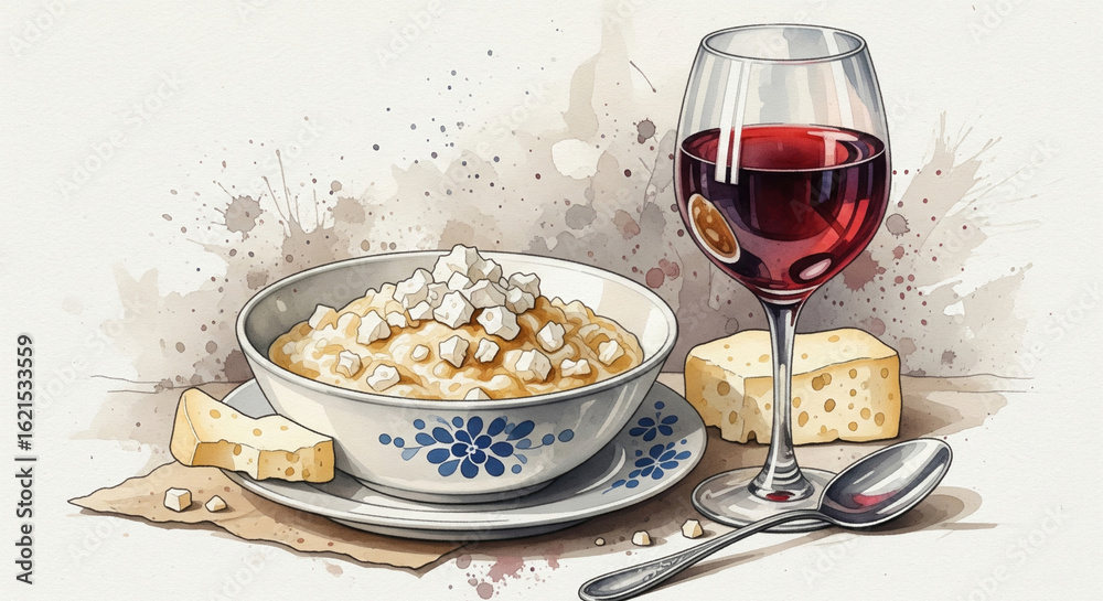 Ilustración de Stock Watercolor illustration of traditional slovak dish ...