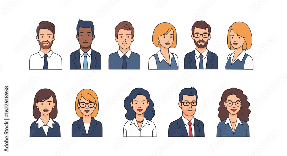 Diverse Group of Professionals Poses for Official Company Headshots ...