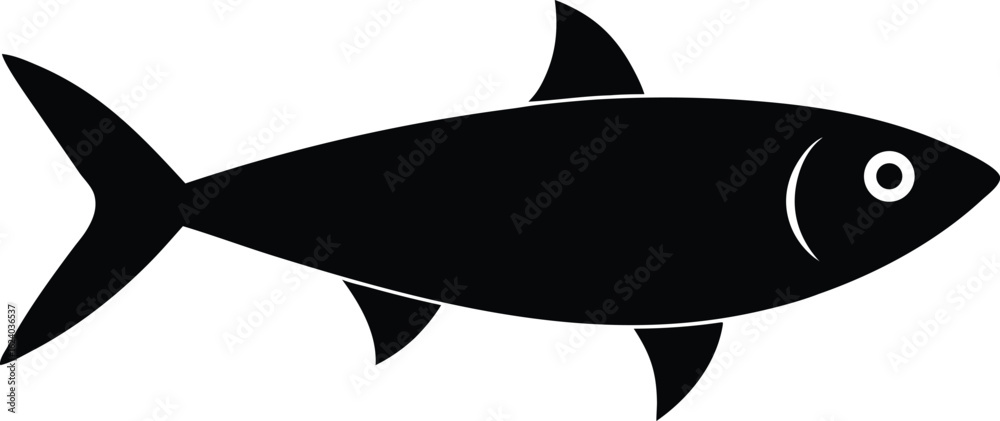 Simple sardine fish silhouette isolated on transparent background Stock ...