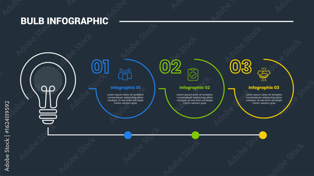 bulb creative idea solution infographic process diagram with bulb and ...
