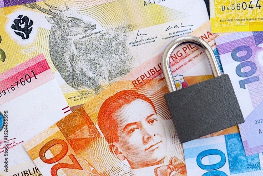 Stock-Foto „Philippines peso currency money bills and padlock. The ...