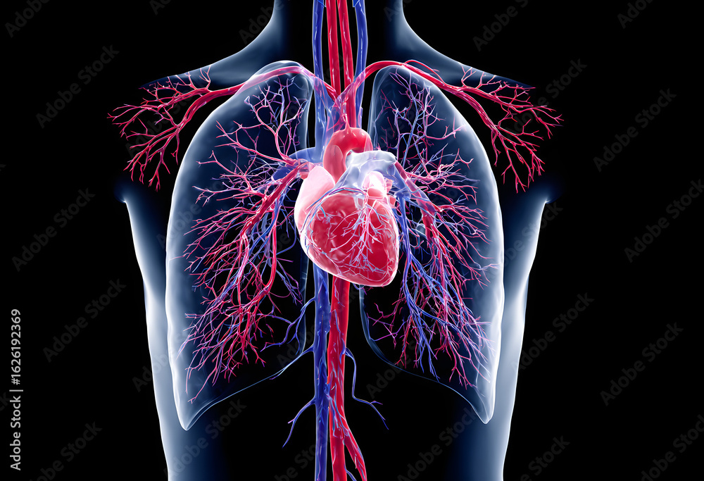 view full anatomy circulatory black body front system background ...