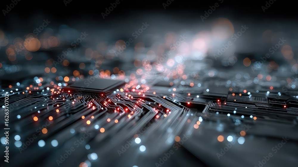 ภาพประกอบ Stock Neural networks, processor cores, and digital streams ...