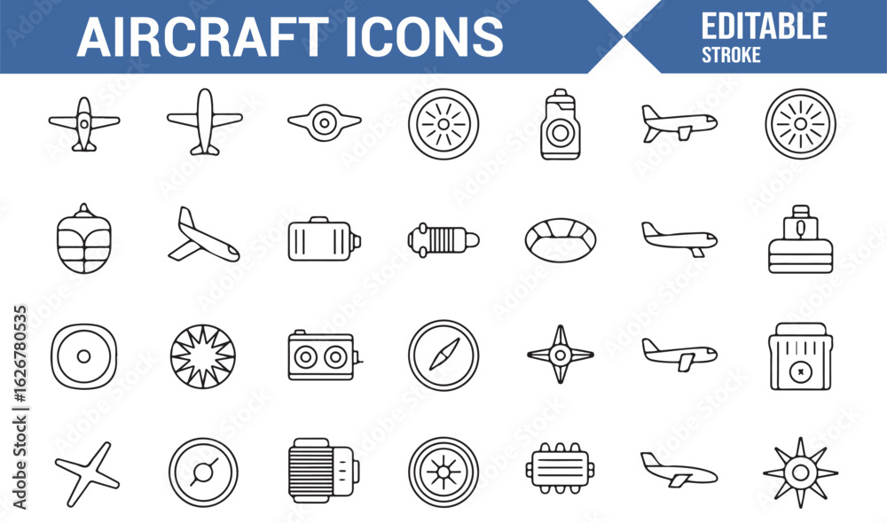 Vector Aircraft Symbols for Aviation Designers Stock Vector | Adobe Stock