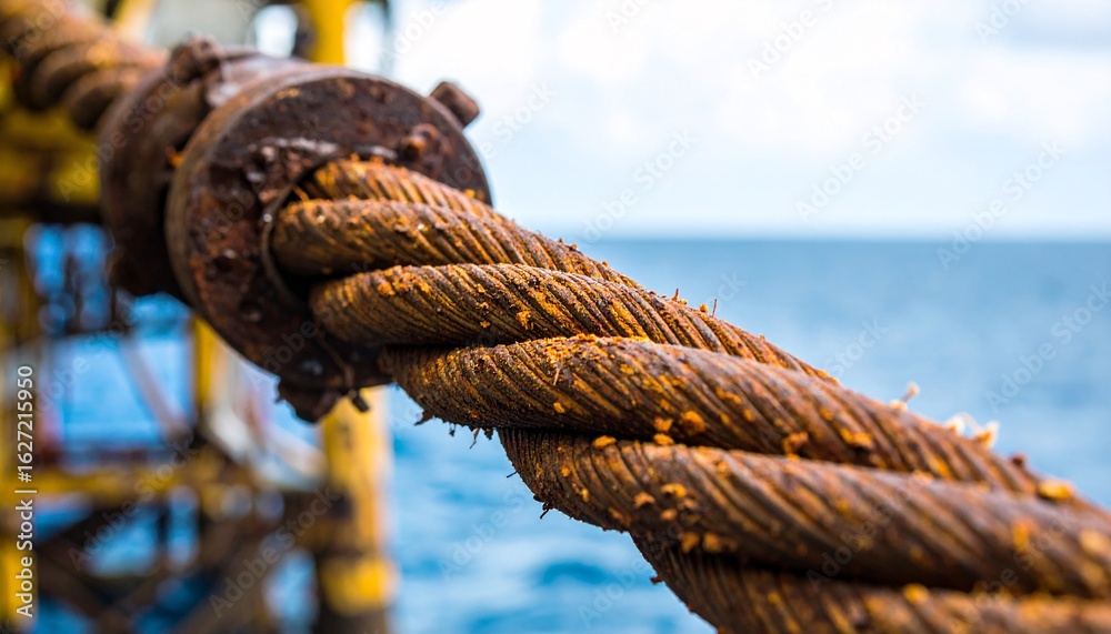 Ultra-Macro of Rust Crystals on Corroded Steel Cable – Offshore Oil Rig ...