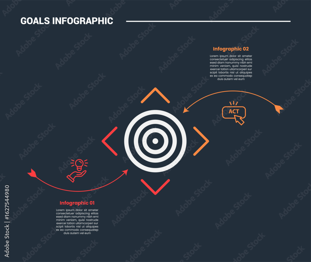 Image vectorielle Stock Goals target infographic process diagram with ...