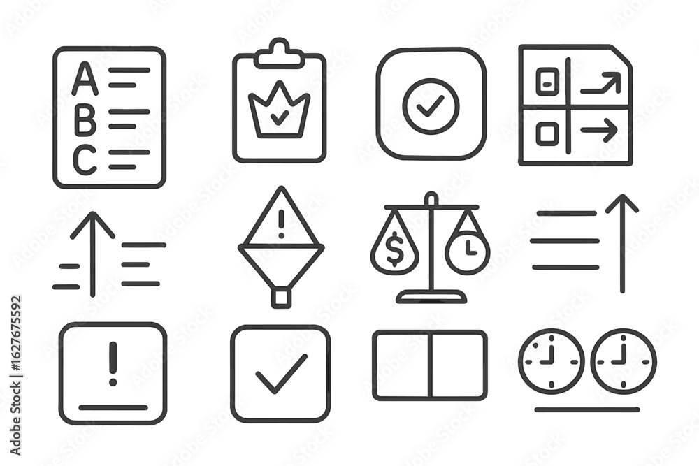 Stock-Vektorgrafik „Time Management Icons. Line style icons of time ...
