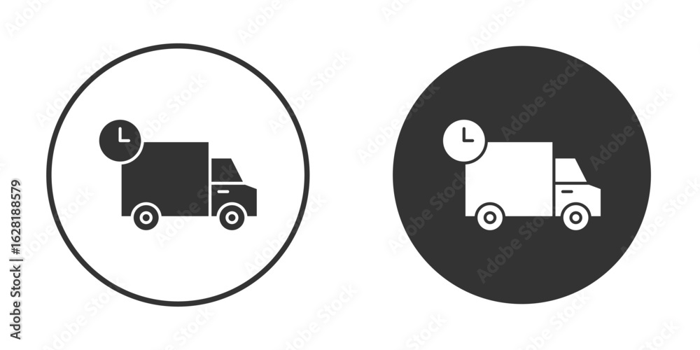 Delivery delay icon concept, simple flat design. Clipart vecot in black ...