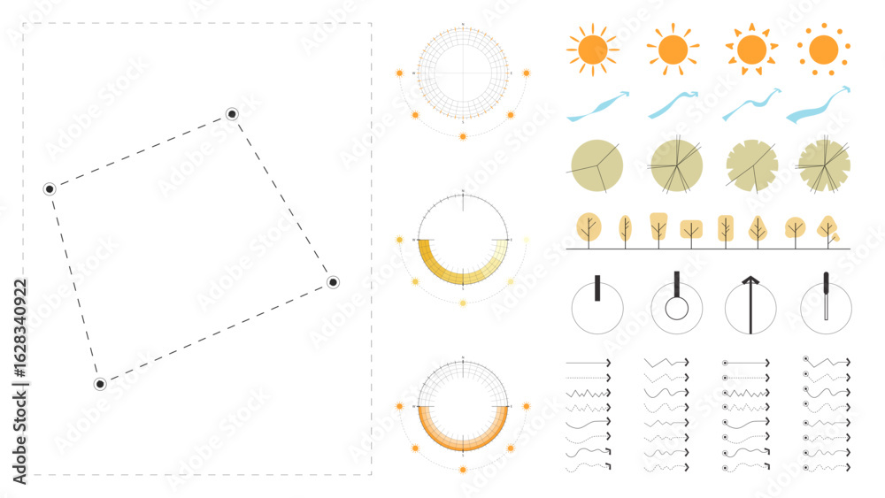 architecture site analysis symbol icon element drawing graphic flat ...
