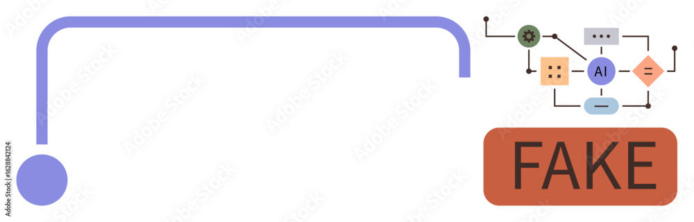 Stock-Vektorgrafik „Flowchart with AI and nodes, showing data ...