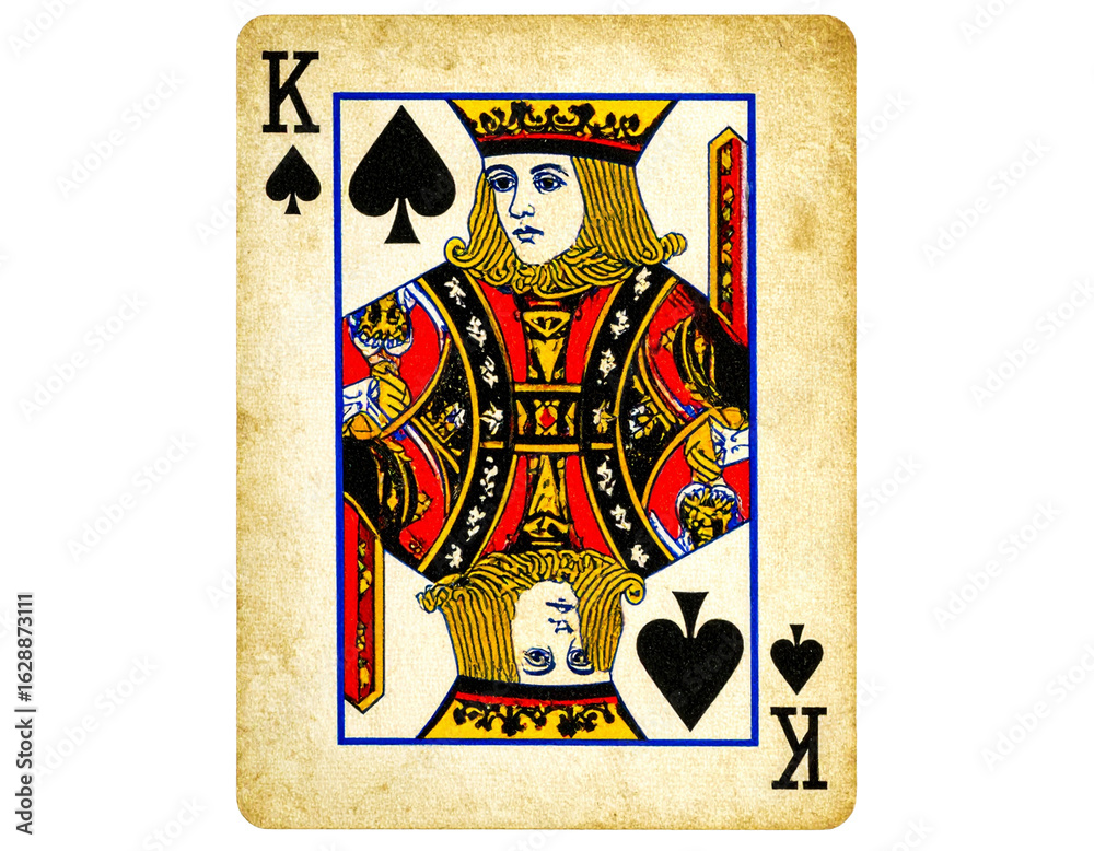 Classic King of Hearts Playing Card, Centered Front View, Traditional ...