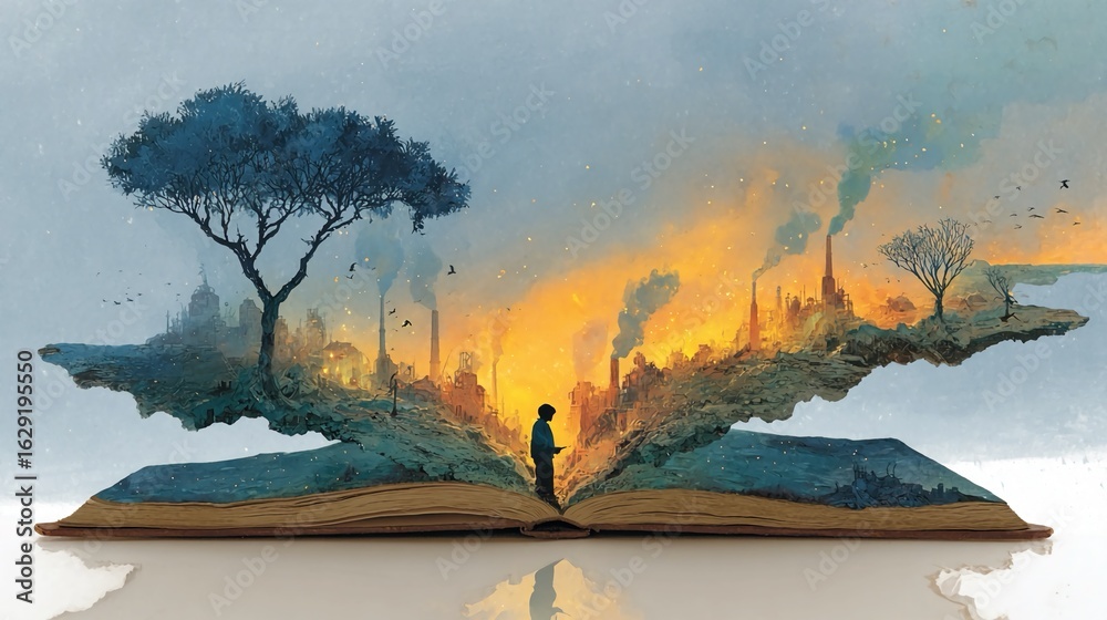 Climate fiction illustrating speculative stories addressing climate ...