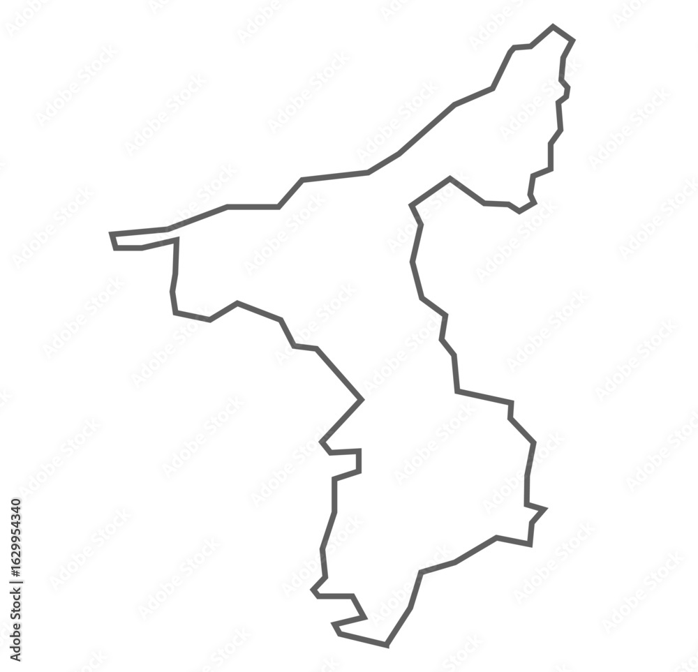 Thanjavur District map line illustration, Tamil Nadu, India Stock ...