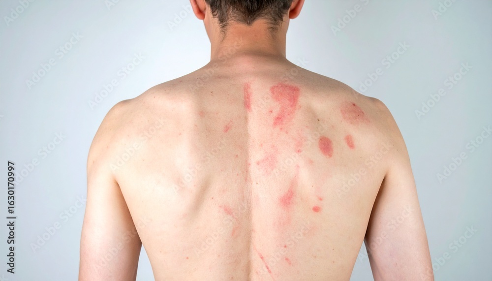 Red Marks on Back Identifying and Treating Skin Rashes Stock Photo ...