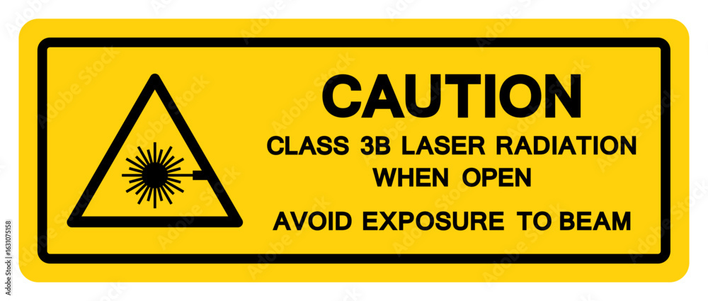Class 3B Laser Radiation Symbol Sign,Vector Illustration, Isolate On ...