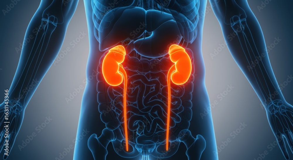 Human Anatomy 3D Model: Detailed Visualization of Kidneys and Urinary ...