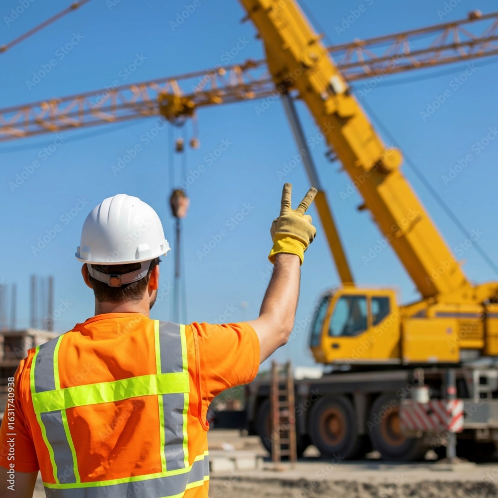 Ilustración de Stock construction workers at construction site ...