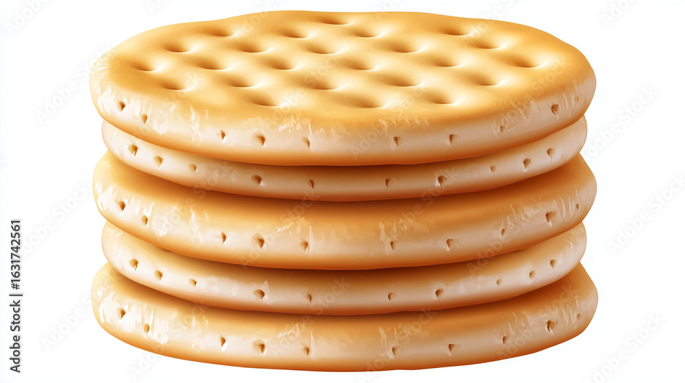 Stack of crackers crispy snack food baked goods delicious treat ...