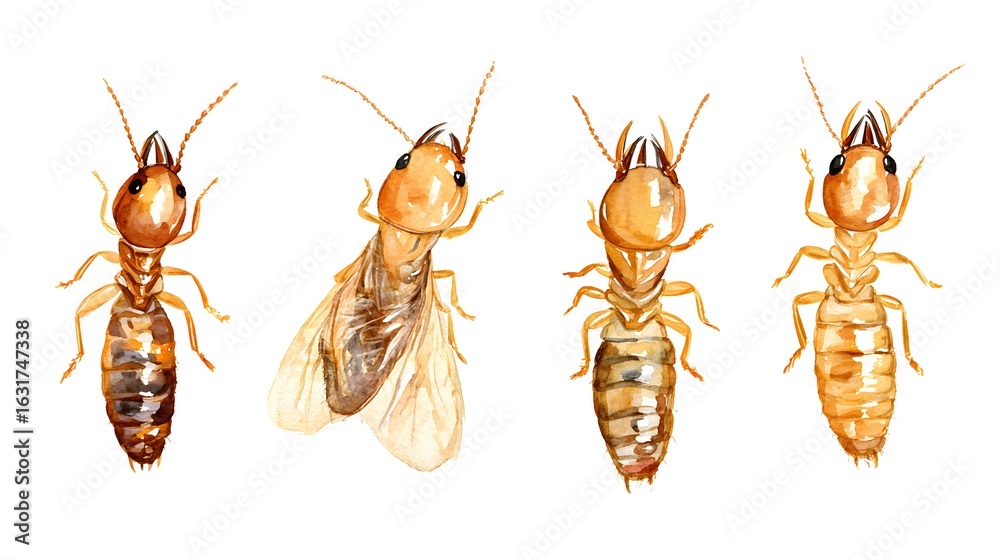 Stock-Illustration „Watercolor Insect and Parasite Illustration Set ...