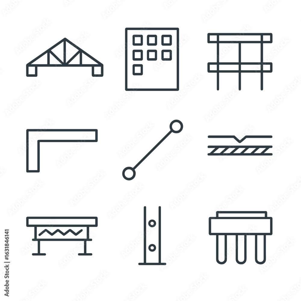 Structural System Icons. Outline style icon of Structural Systems ...