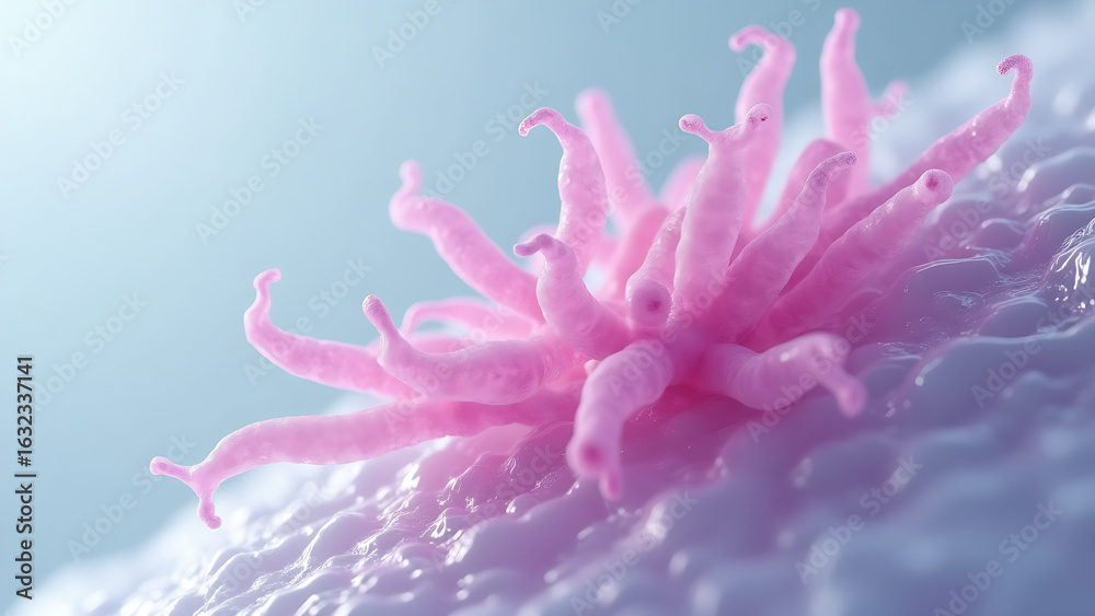 A microscopic image of Salmonella bacteria under a microscope. The ...