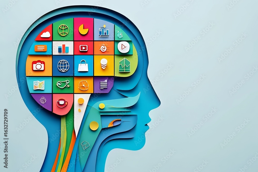 Understanding the human mind concept with icons for mental health and ...