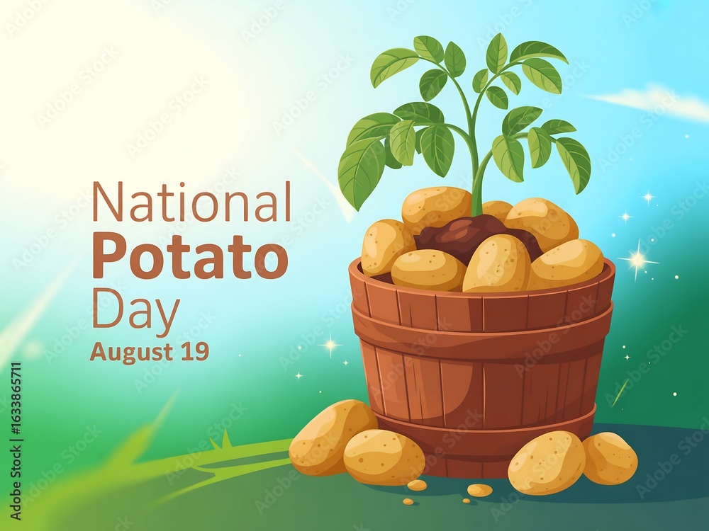 Celebrate national potato day with a harvest of fresh potatoes in a ...