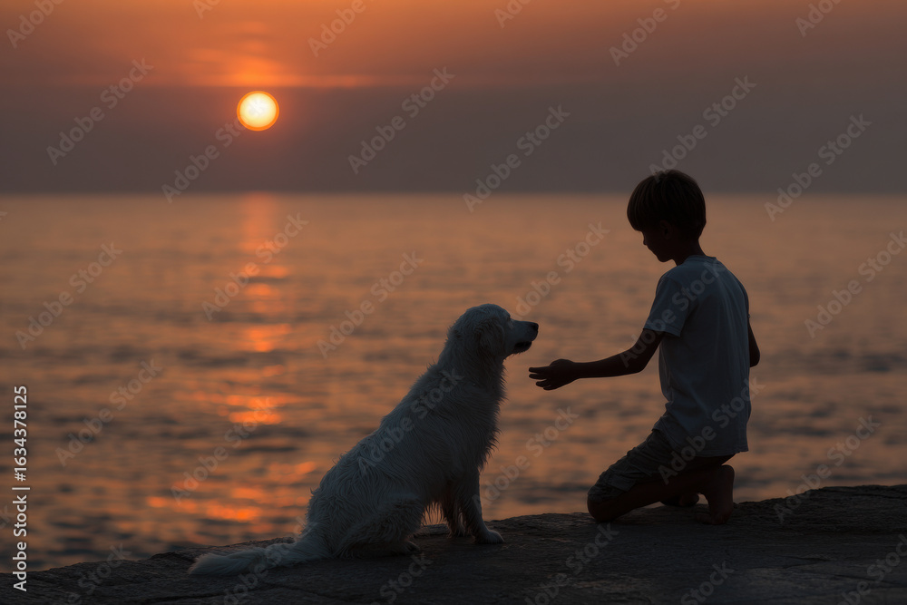young boy waves goodbye to his beloved dog during heartfelt farewell at ...