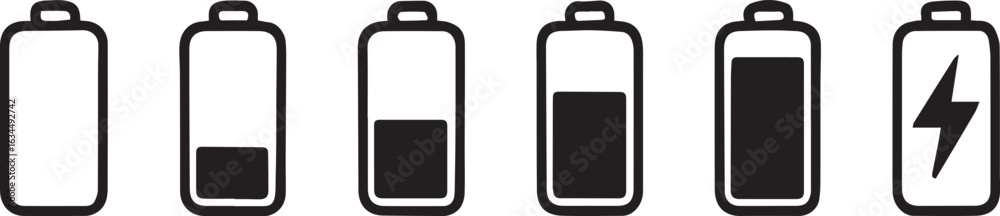 Illustrative Battery Life Cycle Depicting Energy Levels, Charging ...