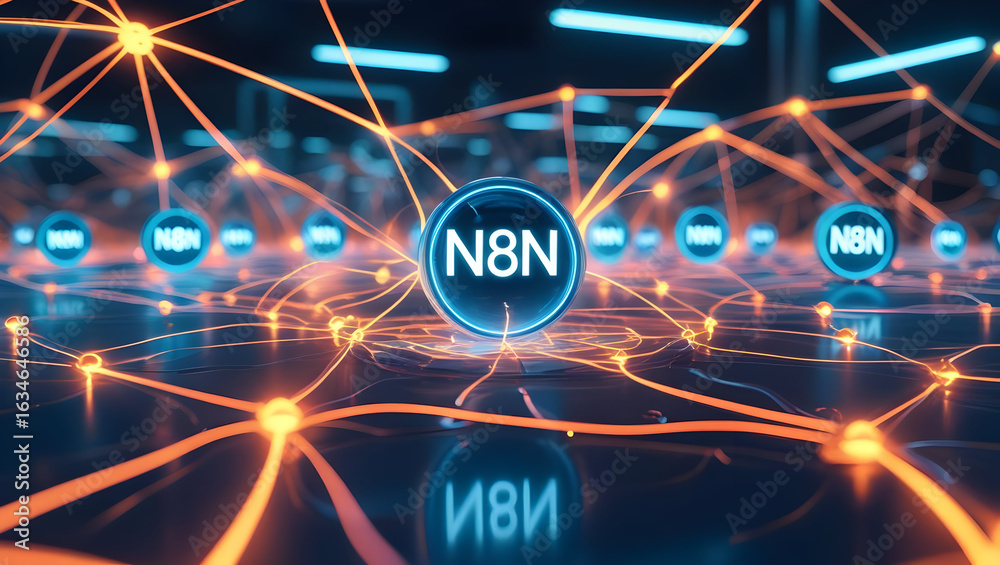 Ilustración de Stock Dynamic Visualization of N8N Flow Connecting Nodes ...