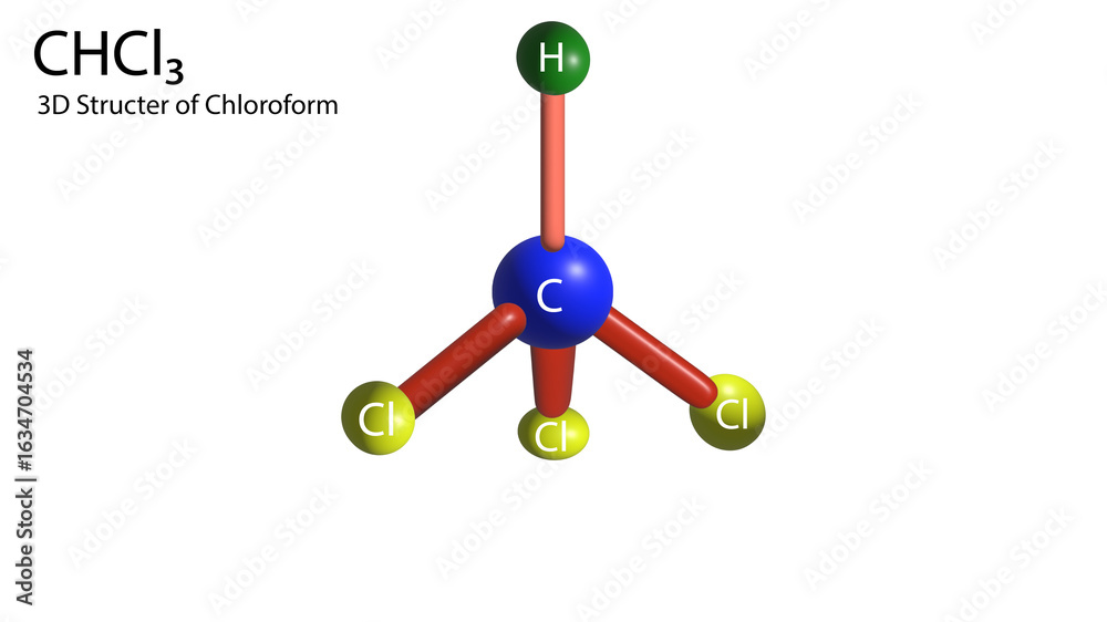 3D Structure of Chloroform CHCl3 の Stock イラスト | Adobe Stock