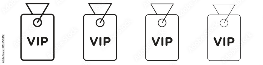VIP icons in black simple line elements. Stock Vector | Adobe Stock