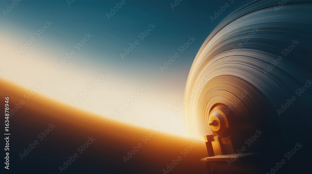 Weather radar, weather radar dish captures signals with glowing horizon ...