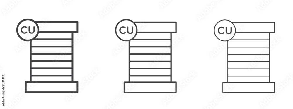 Copper icon in line art doodle style. Editable stroke outline sign, eps ...