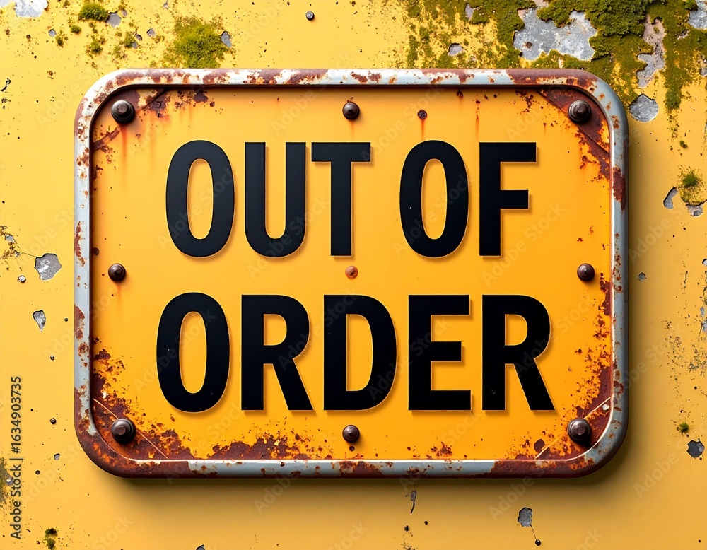 out of order sign printable Stock Illustration | Adobe Stock