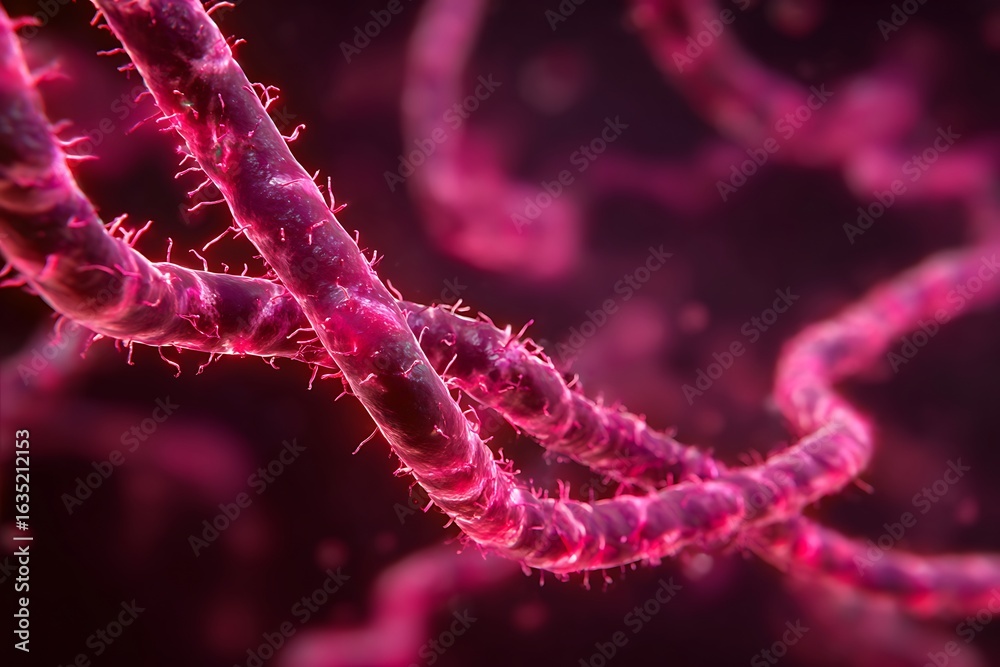 High-resolution microscopic view of gram-negative rod-shaped bacteria ...