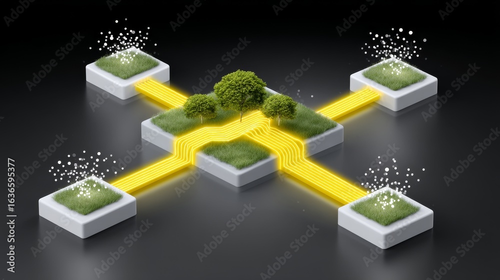 Innovative urban design sustainable city isometric cutaway modern ...