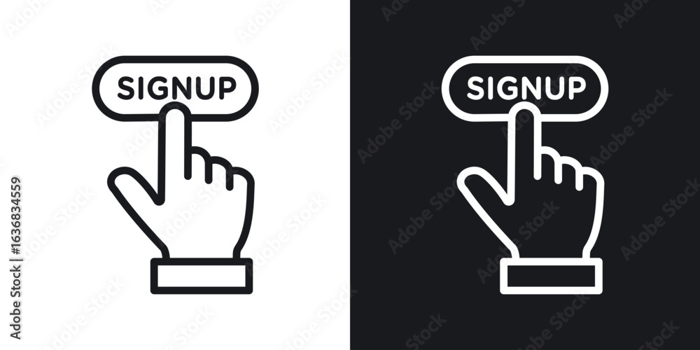 Sign up icon vector symbol in Line Art Style for Design, Presentation ...