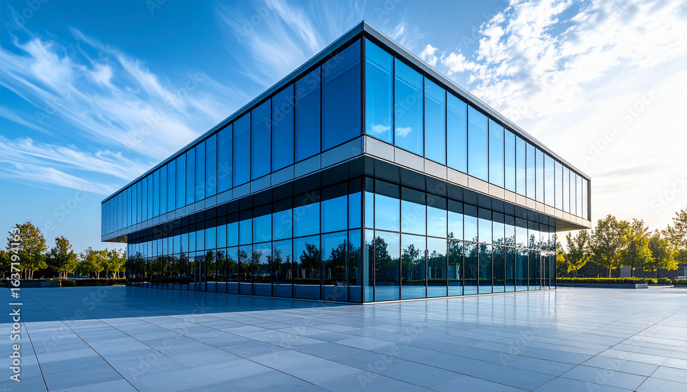 Explore a modern office building with stunning glass architecture ...